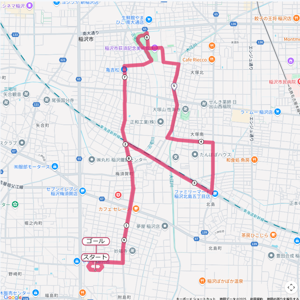 稲沢シティマラソンコース地図 | 高低差・ペース